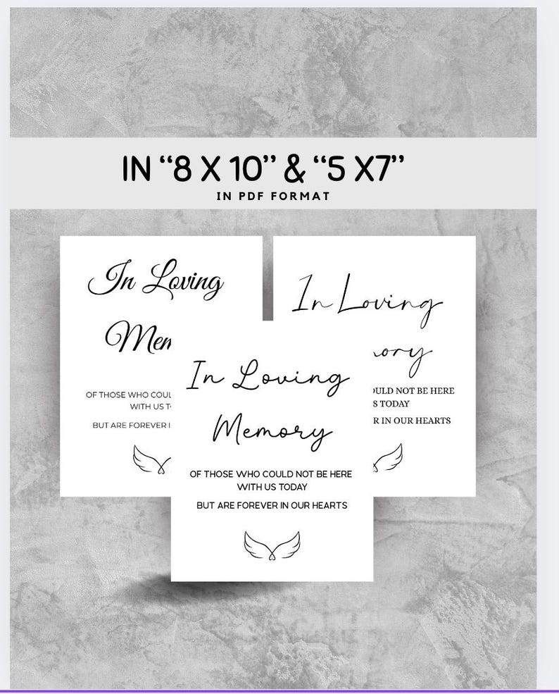 In Loving Memory Sign, Printable in Loving Memory Sign for Showers ...
