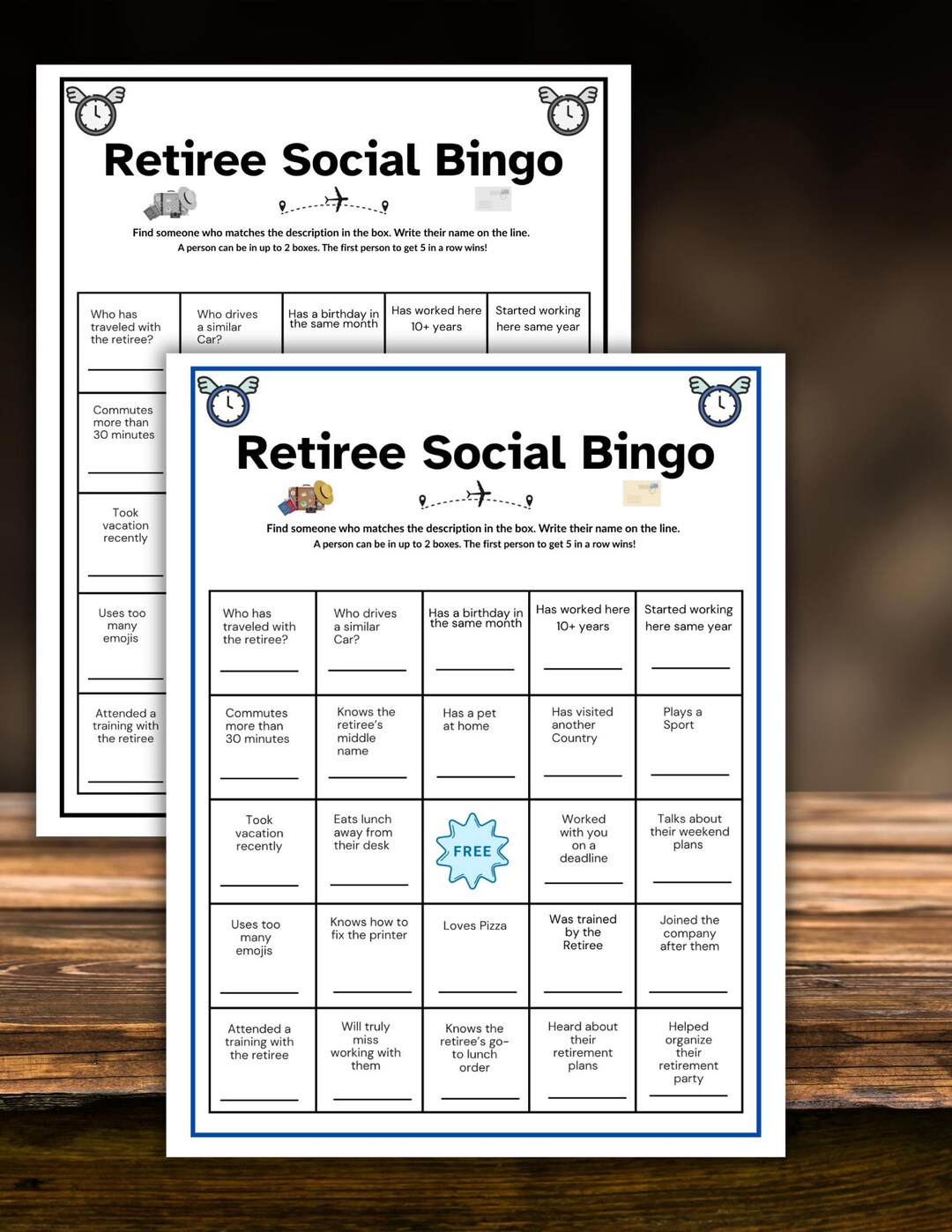 Retirement Party Bingo Game, Retirement Activity, Retirement Party Game ...