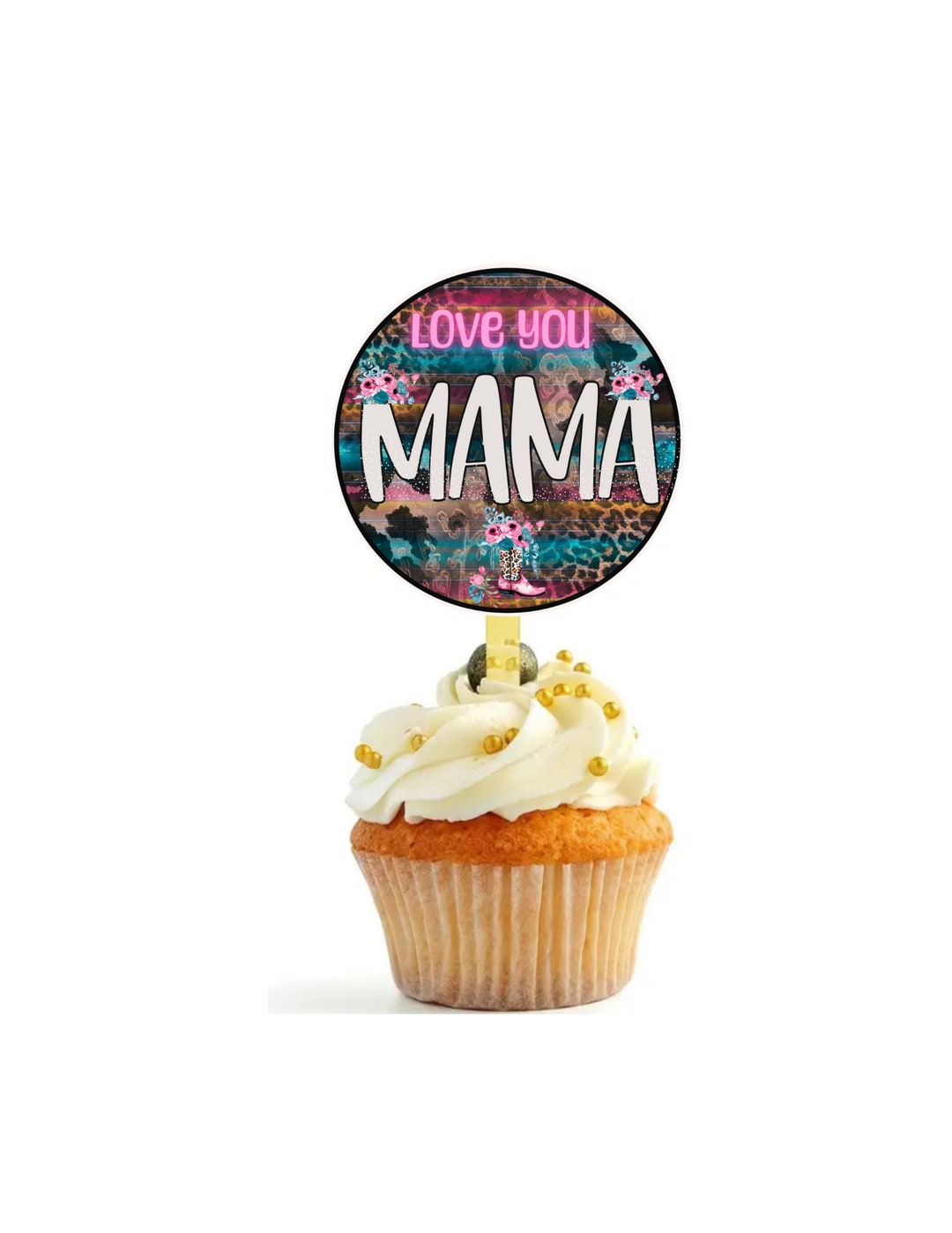 Mama Cupcake Toppers, Mama Decals, Stickers, Party Decor, Perfect for ...