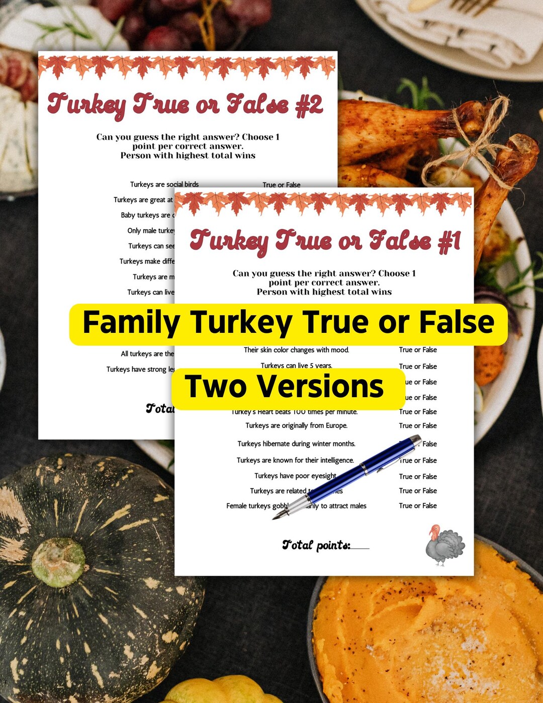 Turkey Trivia, Turkey Themed Quiz Game, Turkey Facts & Falsehoods, 2 ...