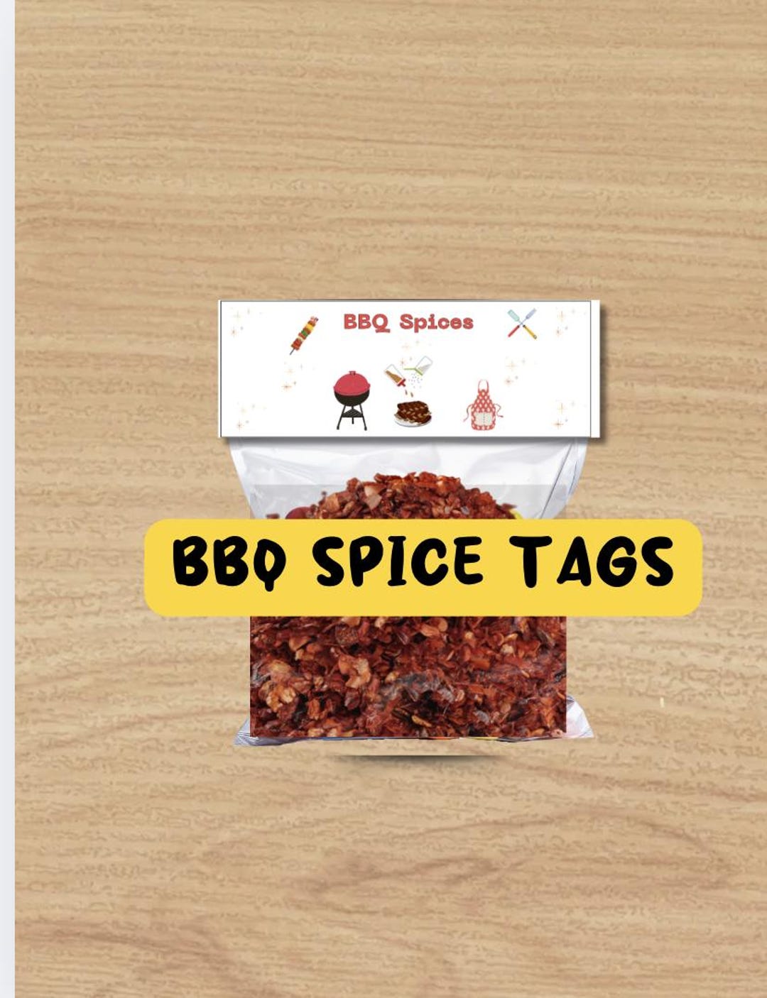 BBQ Spice Baggie Toppers, Bbq Cook-off Party Favors, Spice Rub Tag ...