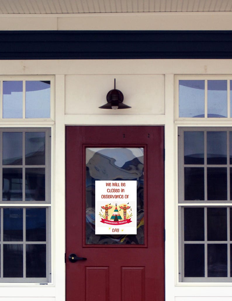 Indigenous Peoples Day Closed Sign, October Business Closed Sign ...