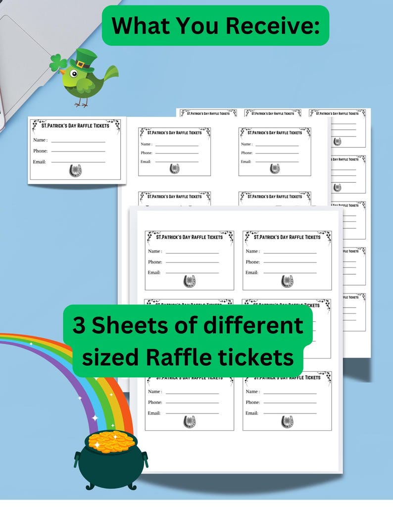Printable St Patrick's Day Themed Raffle Event and Fundraiser,raffles ...