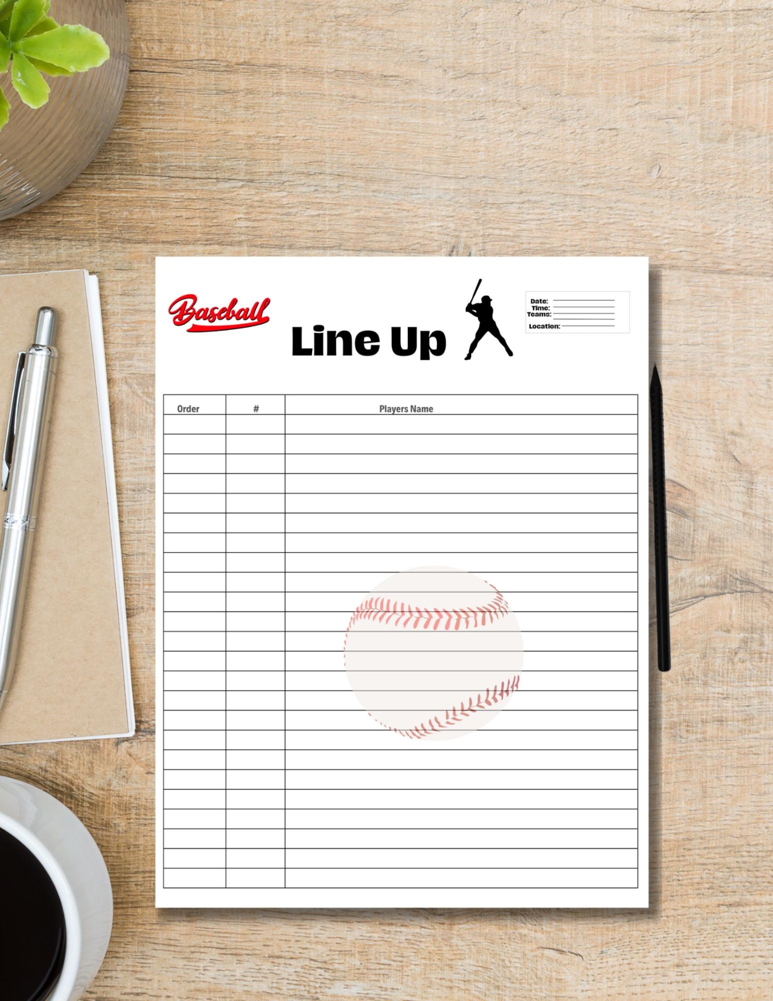 Baseball Line Up,baseball Line up Card Template, Batting Line up ...