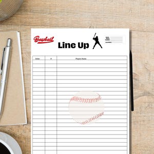 Baseball Line Up,baseball Line up Card Template, Batting Line up ...