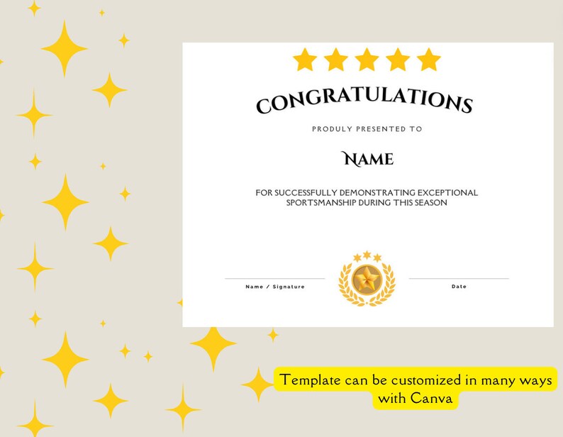 Congratulations Certificates for School, Sports, Clubs and More ...