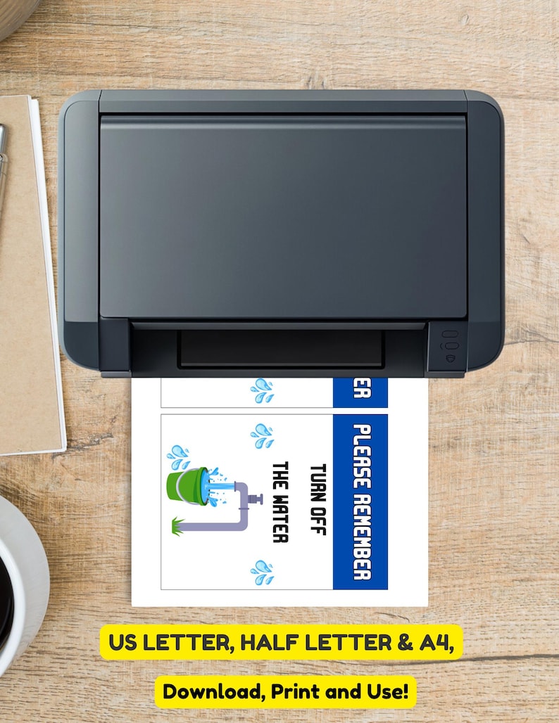 Please Turn off Water Sign, Printable Reminder to Shut Water Off,horse ...