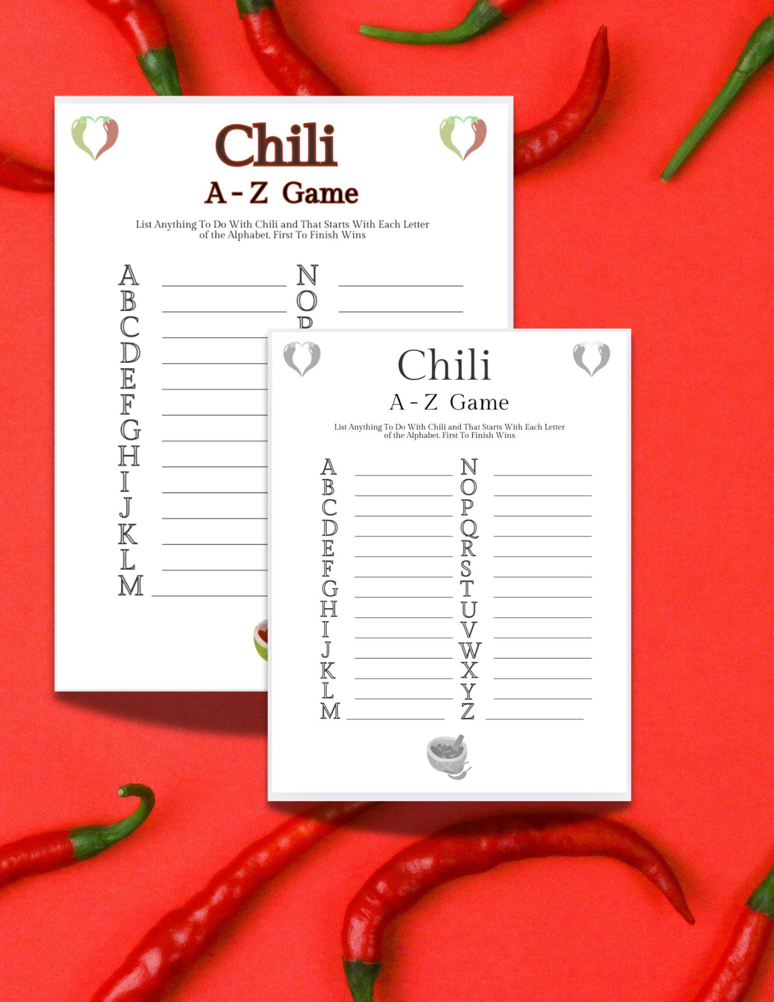 Chili Cook off Party Game, Printable Chili Party Challenge, Chili ...