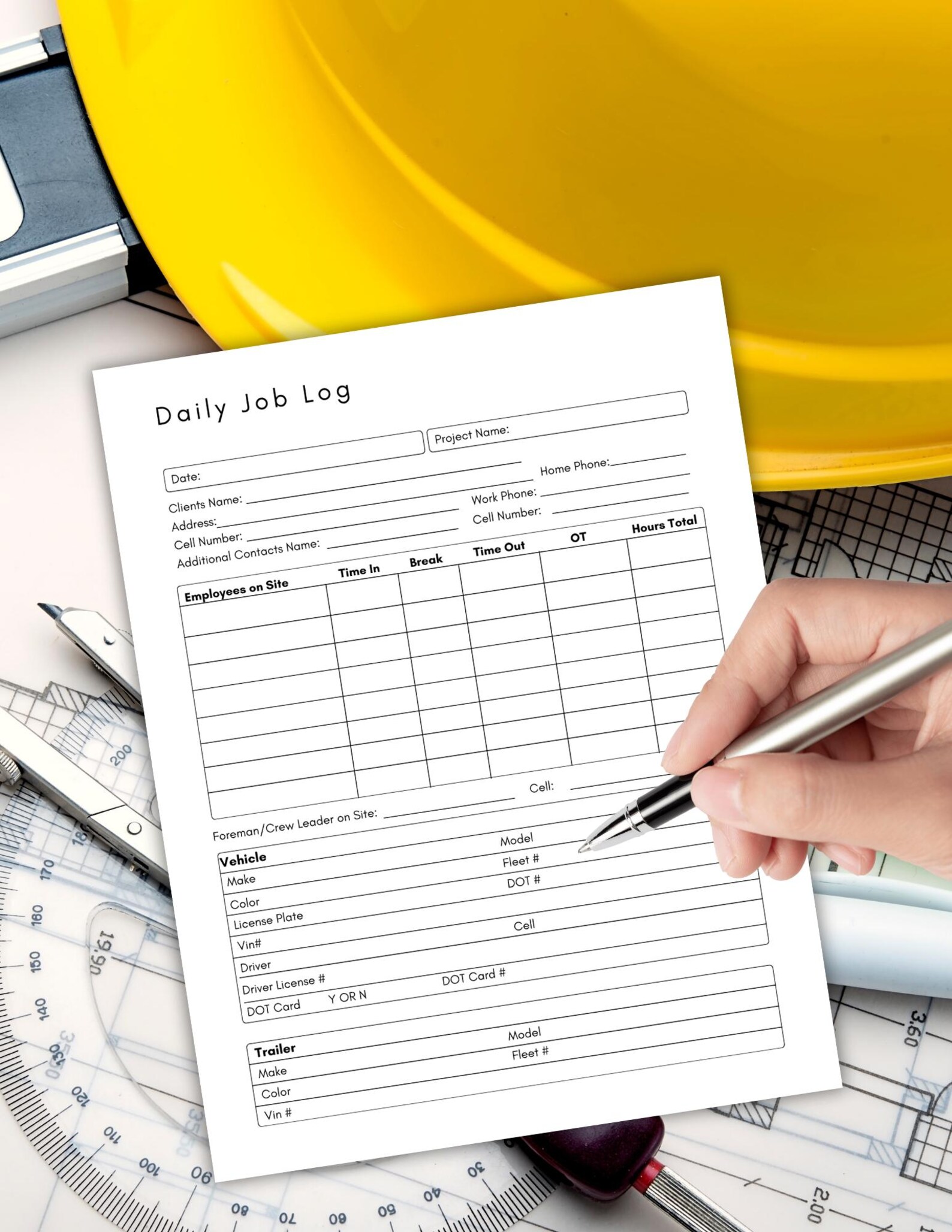 Daily Job Log: Construction Site Management Report (printable PDF) - Etsy