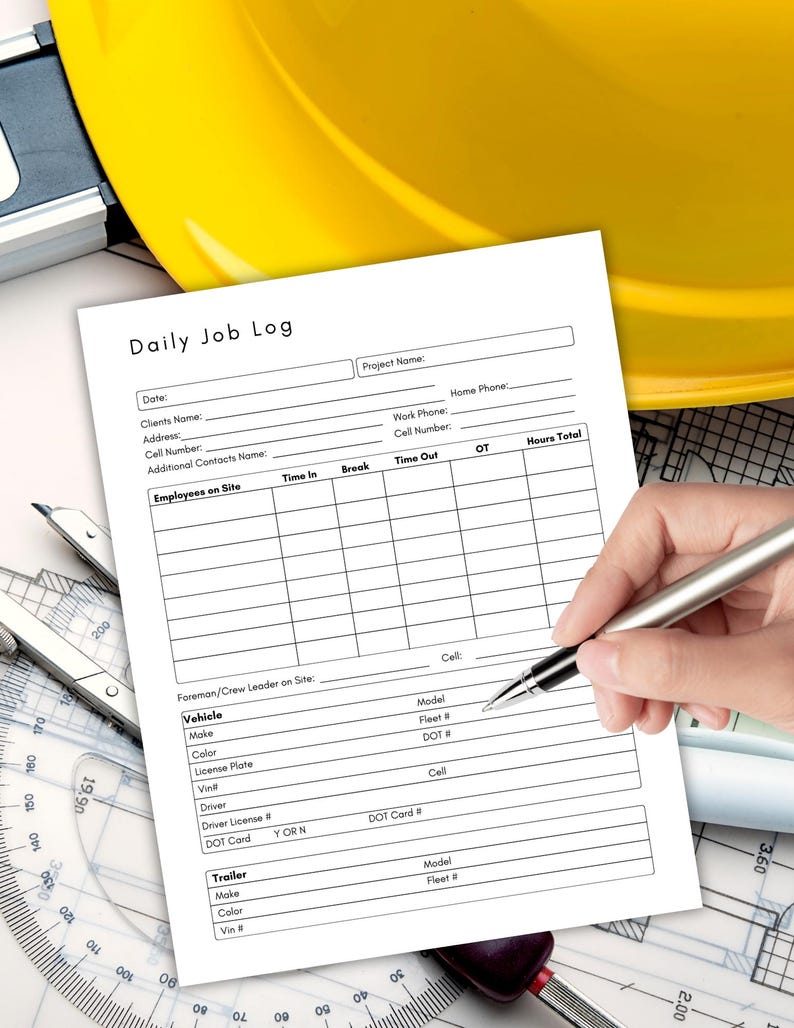 Daily Job Log,construction Site Management Report,daily Job Log ...