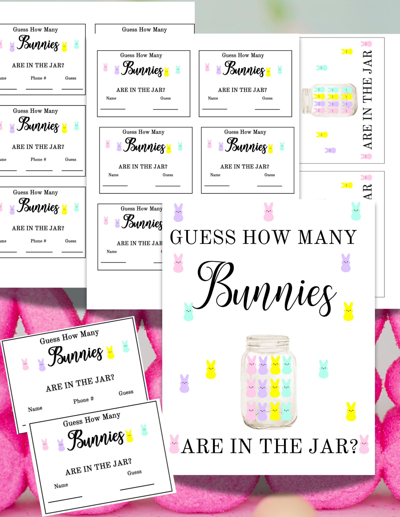 Easter Bunny Guessing Game: Printable Raffle, Easter Raffle Raffle ...