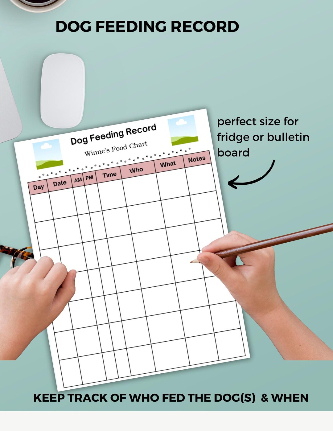 Dog Feeding Record,printable Pet Feeding Log,editable Pet Feeder Log ...