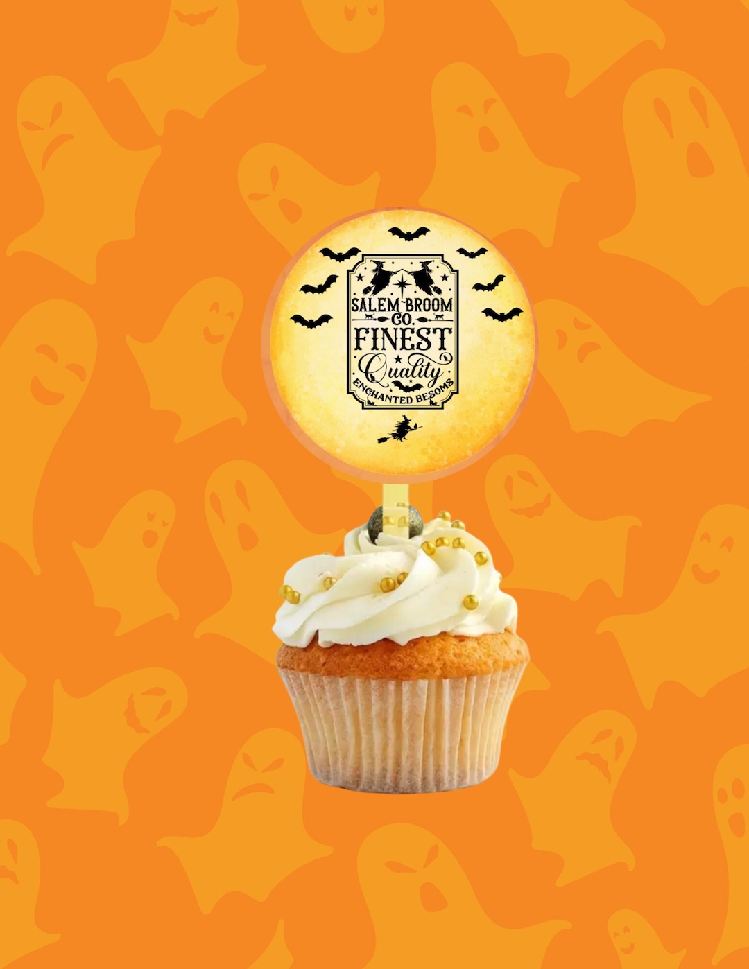 Halloween Cupcake Toppers: Witches, Bats, Cats (printable PDF Download ...