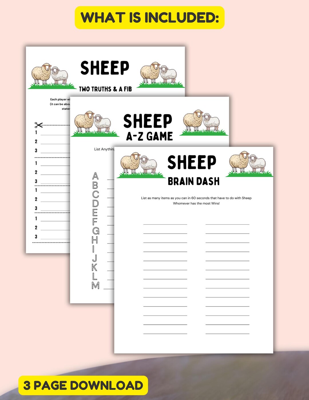 Sheep Party Games Bundle: Printable Farm Animal Birthday Activities ...