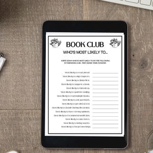 Book Club Game, Book Club Who's Most Likely to Game Printable ...