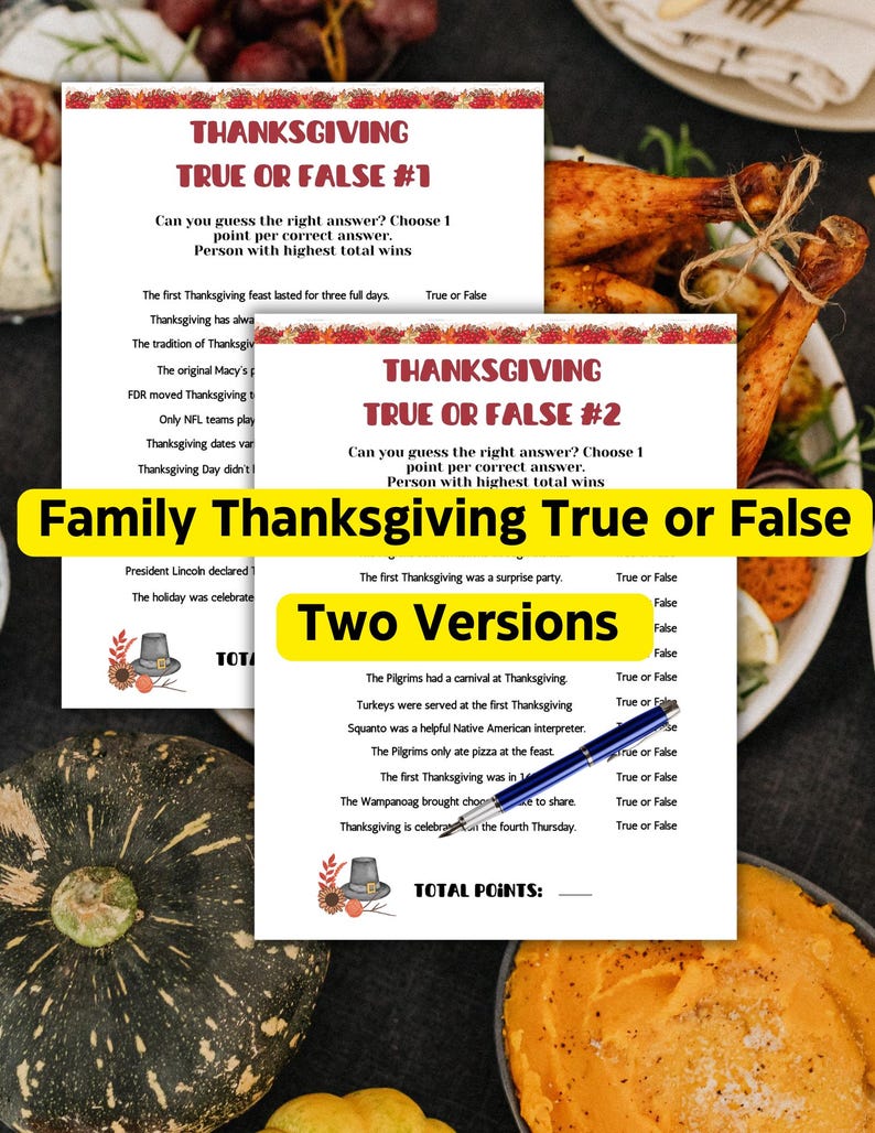 Thanksgiving Trivia, Thanksgiving Facts and Falsehoods,kids and Adult ...