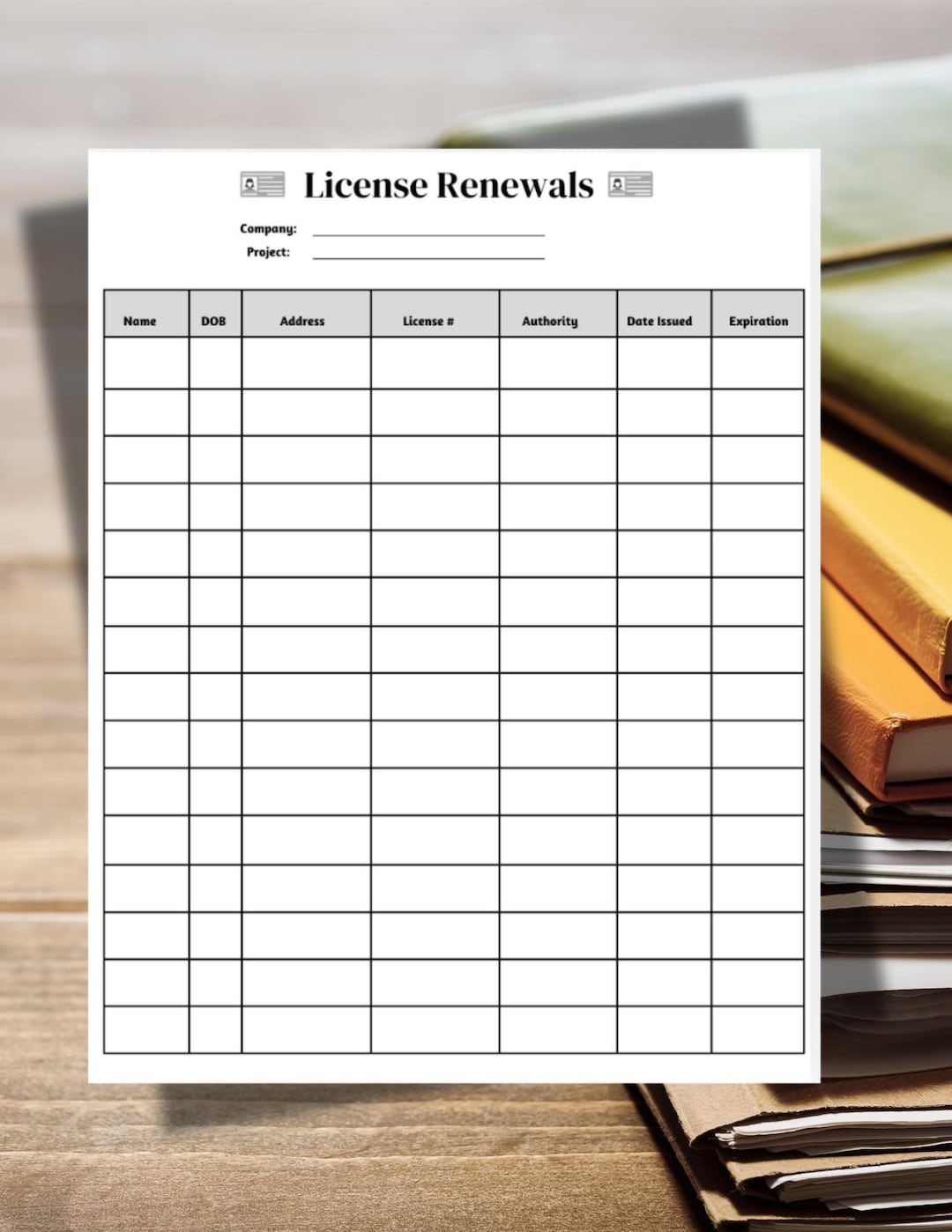 Printable Business License Renewal Tracker,professional License Renewal ...