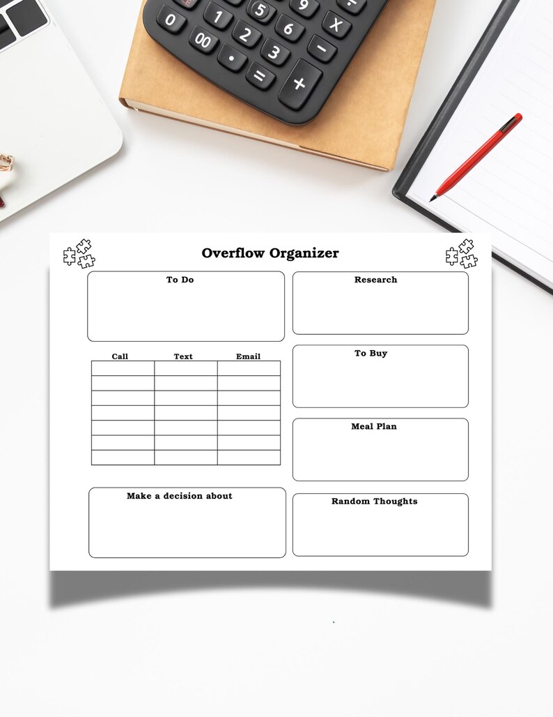 Daily Overflow Organizer,attainable Goals,planning,habits,productivity ...