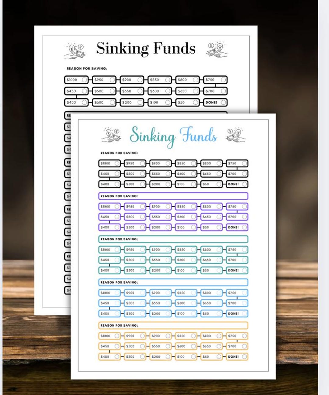Sinking Funds Tracker Printable: Savings Challenge, Budget Planner ...