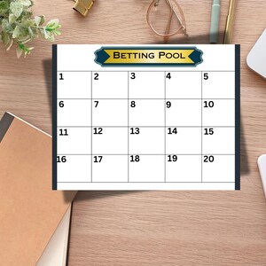 Printable Betting Pool Square Template: Game Night Chart,sports Betting ...