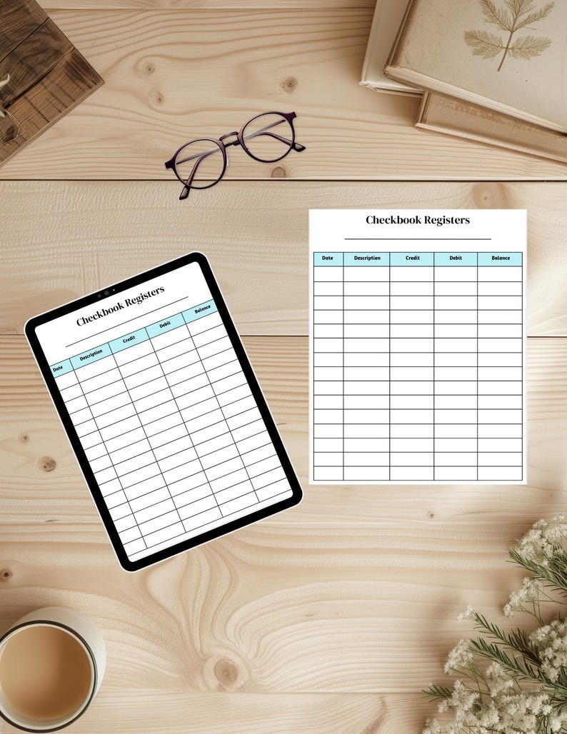 Printable Check Register for Personal and Business Use ,bookkeeping ...