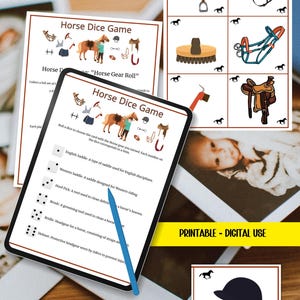 Horse Dice Game: Equestrian Birthday Party Activity, Pony Party Game ...