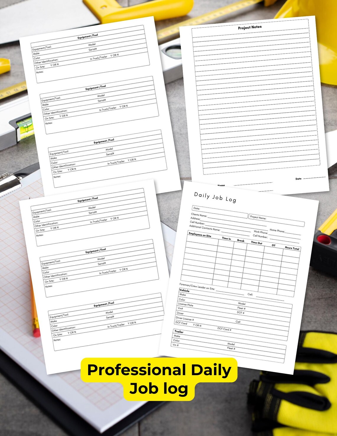 Daily Job Log,construction Site Management Report,daily Job Log ...