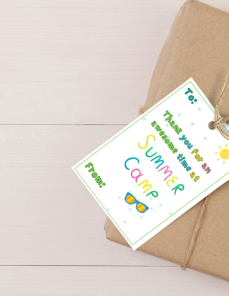 Summer Camp Gift Tags,printable Thank You Favor Tags,happy Camper ...
