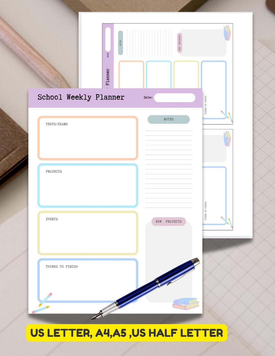 Printable Student Planner,weekly & Daily School Agenda,academic Planner ...
