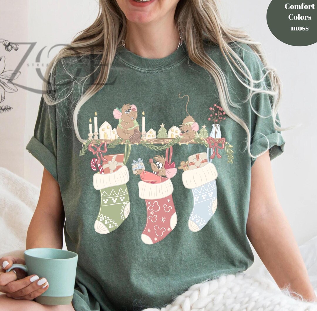 Retro Disney Gus Gus Christmas Stocking Shirt Vintage Disney Cinderella ...