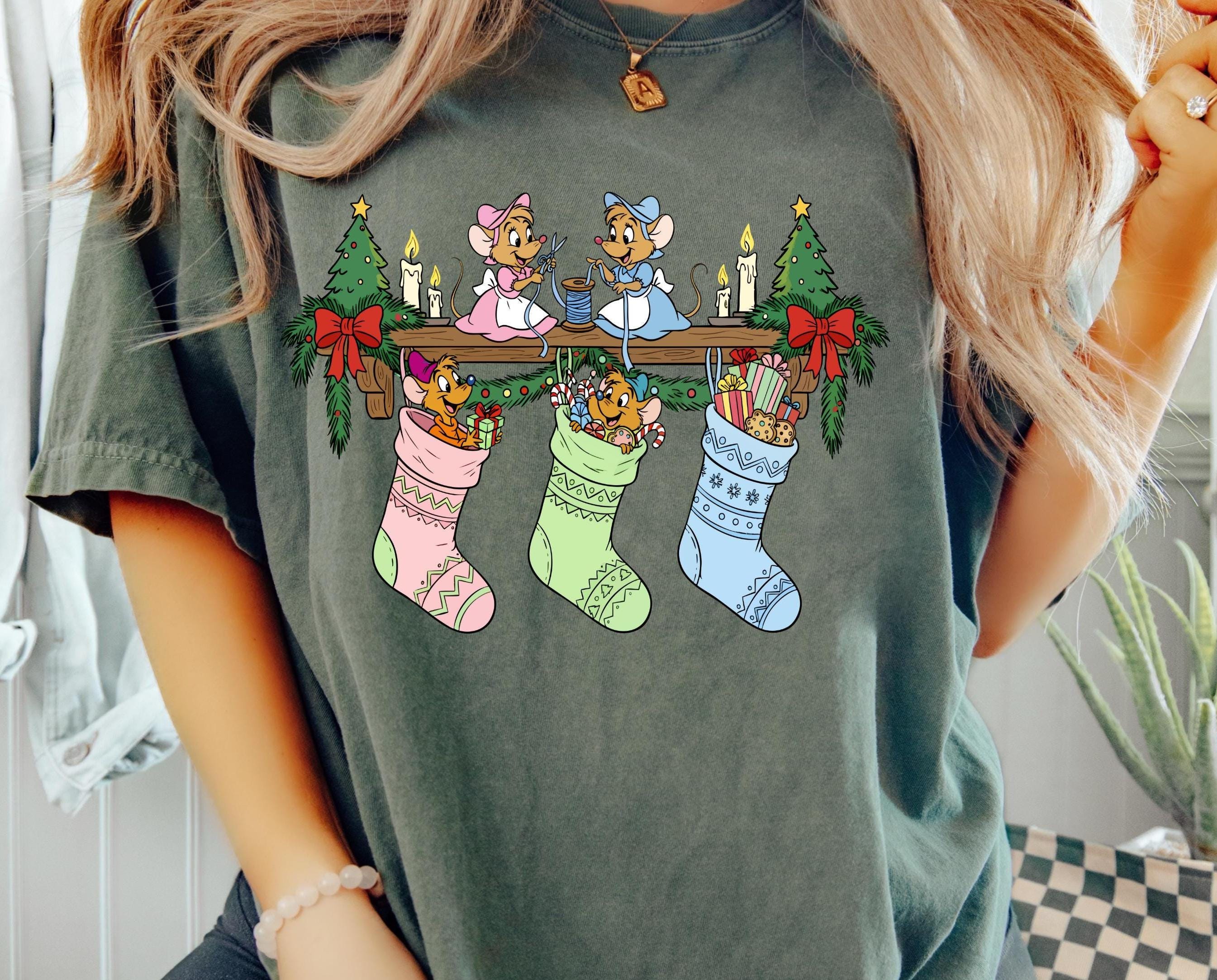 Retro Jaq Gus Gus Christmas Shirt Princess Cinderella Mouse Stocking ...