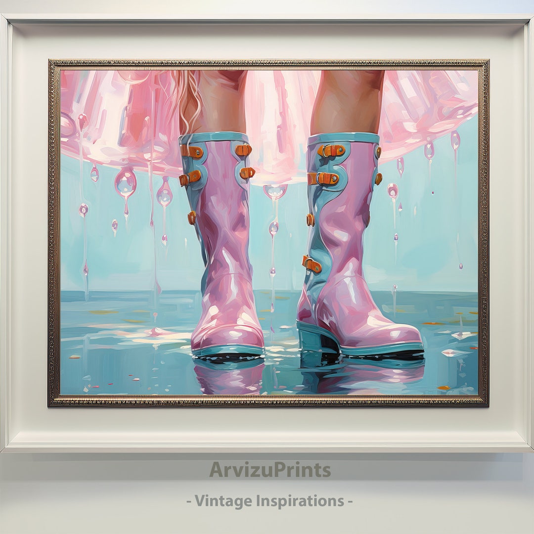 Wellies Wall Print Cool Artsy Wall Decor Bootie for Women Print ...