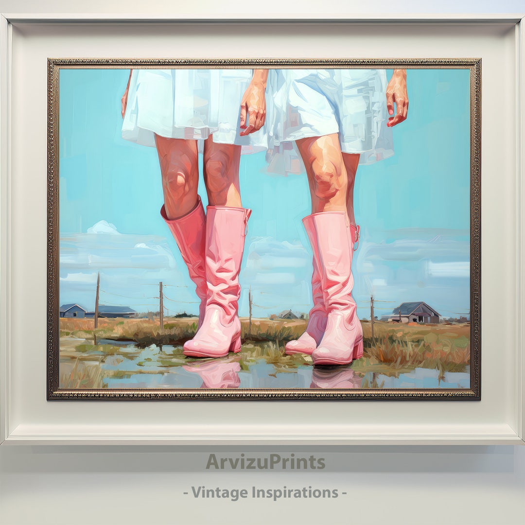Wellington Boots Print Pink Wellie Boot Print Cool Artsy Aesthetic ...