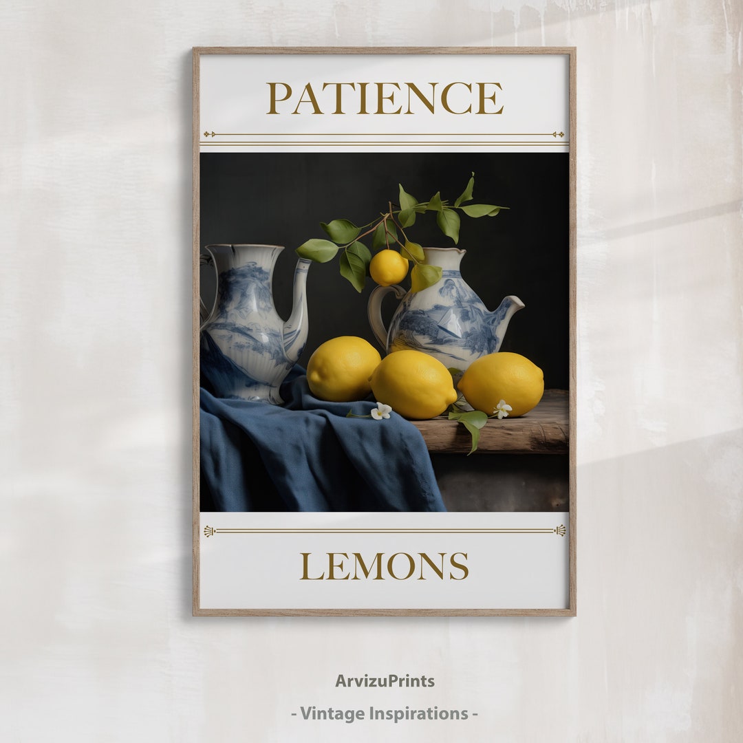 Fruit of the Spirit Patience Lemons Digital Painting Print Citrus Wall ...