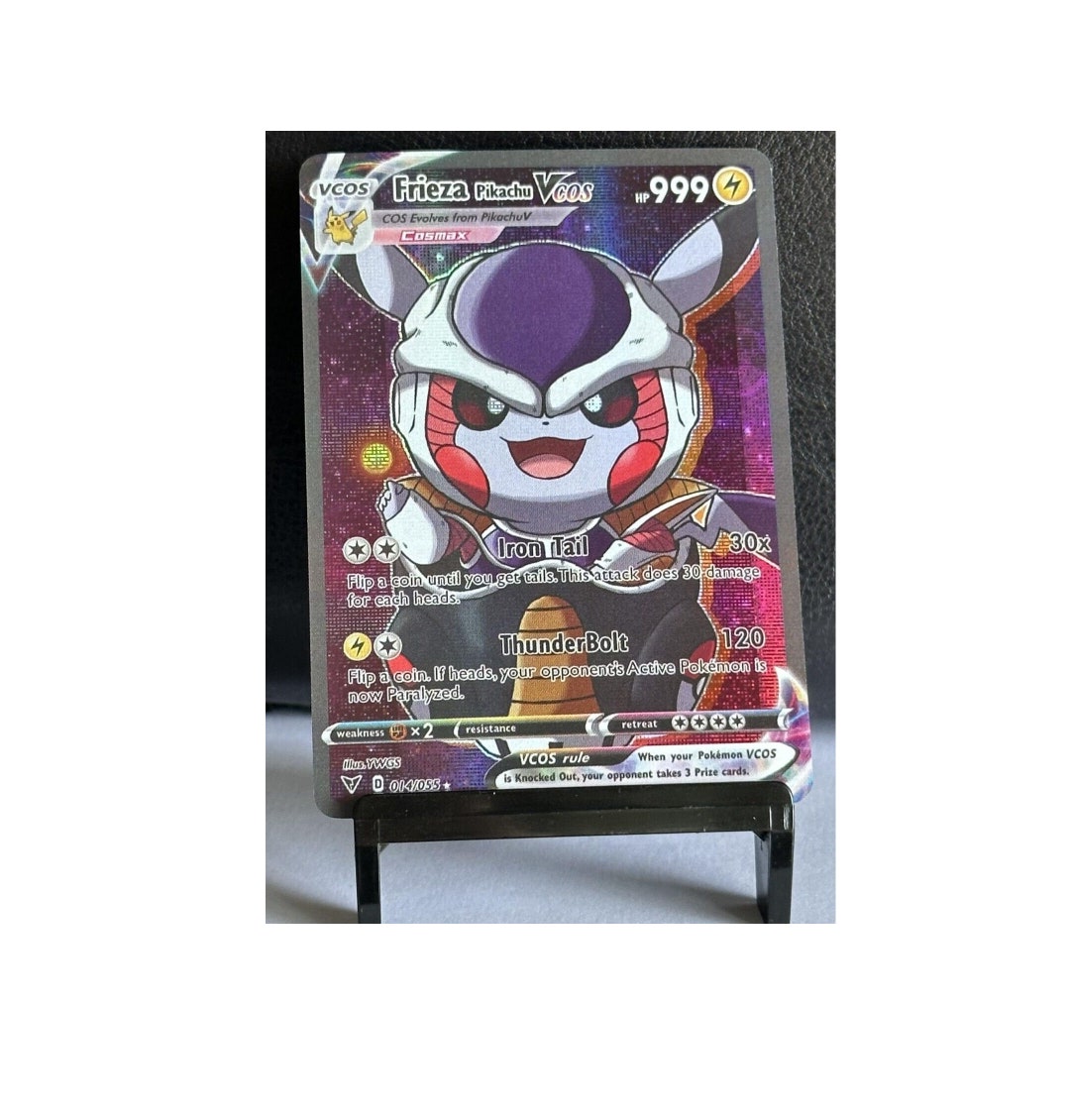 Pikachu Vcos cosplay Frieza Dragon Ball Z Holo Custom Made Pokemon Card ...