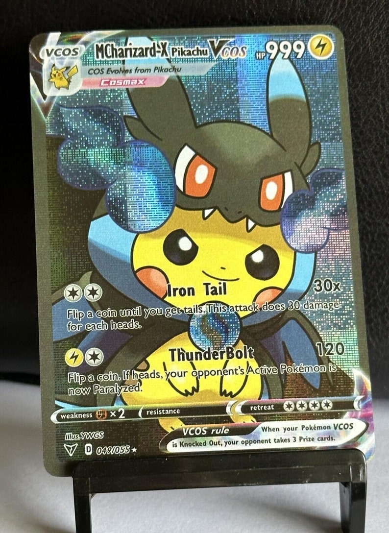 Pikachu Vcos cosplay Mega Charizard X Holo Custom Made Pokemon Card ...