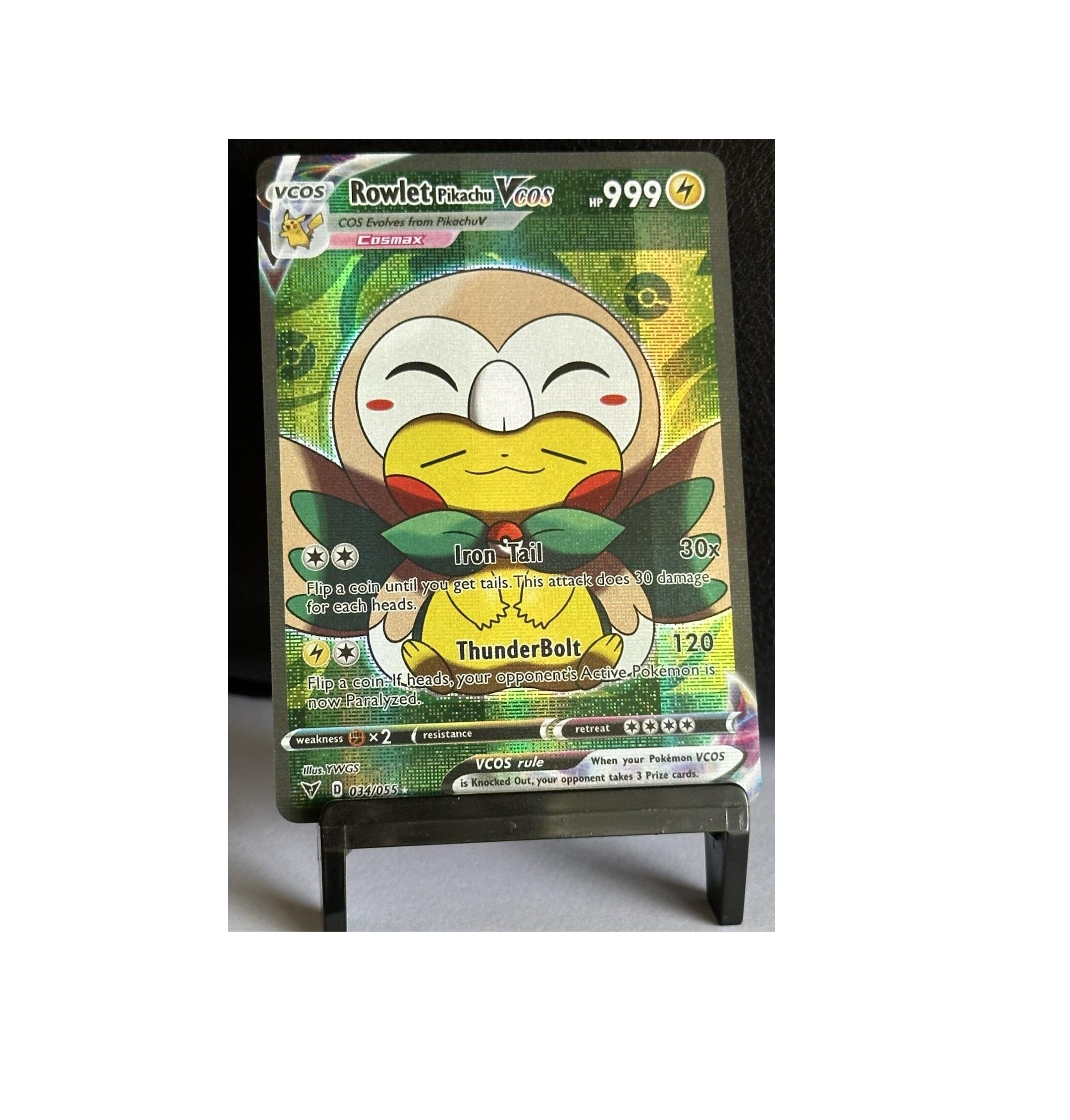 Pikachu Vcos Cosplay Rowlet Holo Custom Made Pokemon Etsy