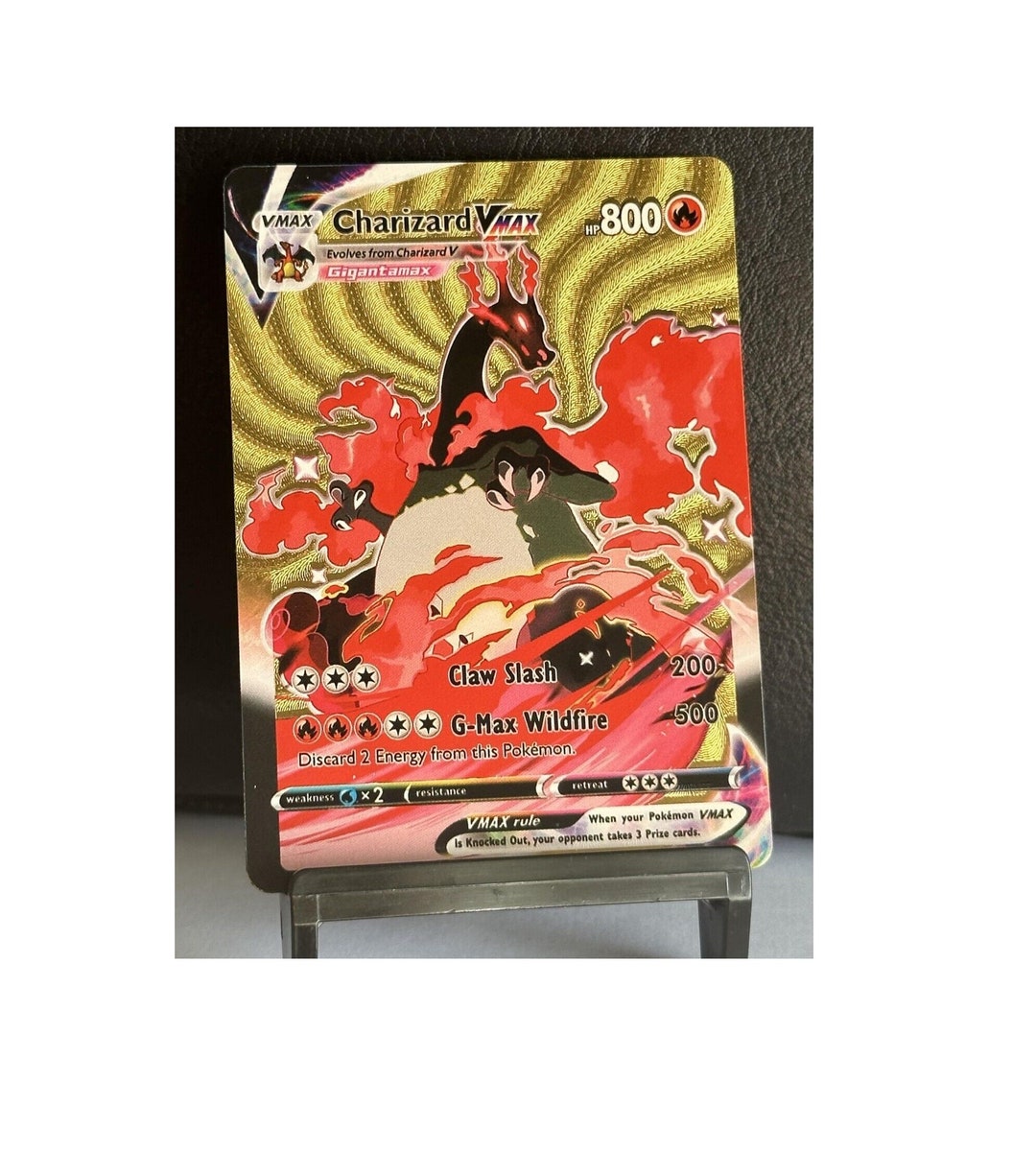 Charizard Vmax Gold Foil Custom Made Fan Art Pokemon Card - Etsy
