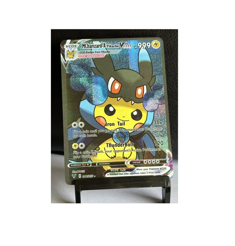 Pikachu Vcos cosplay Mega Charizard X Holo Custom Made Pokemon Card ...