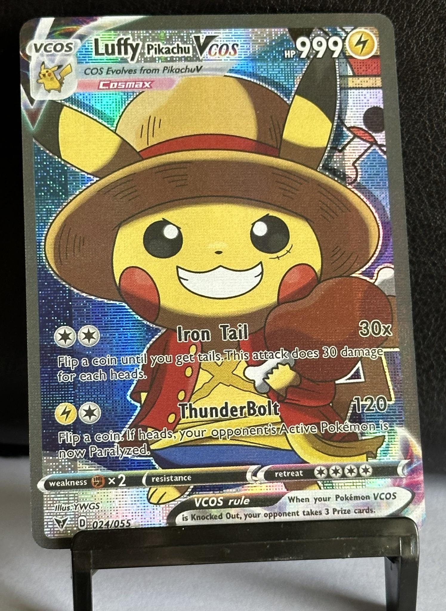 Pikachu Vcos cosplay Luffy One Piece Holo Custom Made - Etsy
