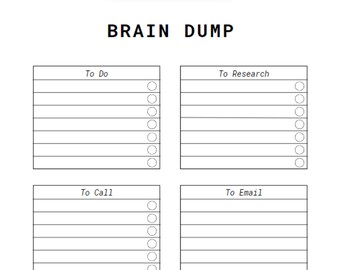 Brain Dump Landscape, Thought Organizer, Organization Planner, Thought ...