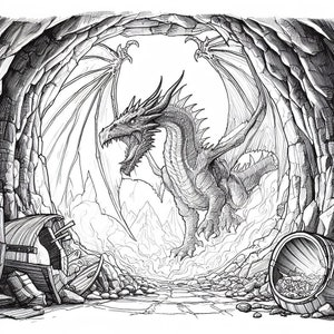 Dragon Coloring Pages, 50 Dragons to Color. Fantasy, Adults and Kids ...