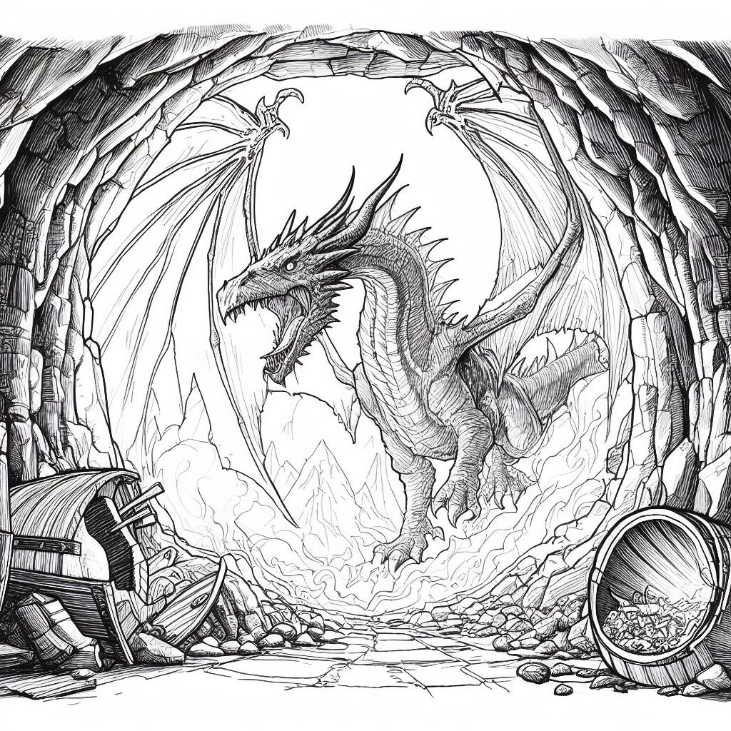 Dragon Coloring Pages, 50 Dragons to Color. Fantasy, Adults and Kids ...