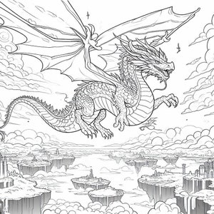 Dragon Coloring Pages, 50 Dragons to Color. Fantasy, Adults and Kids ...