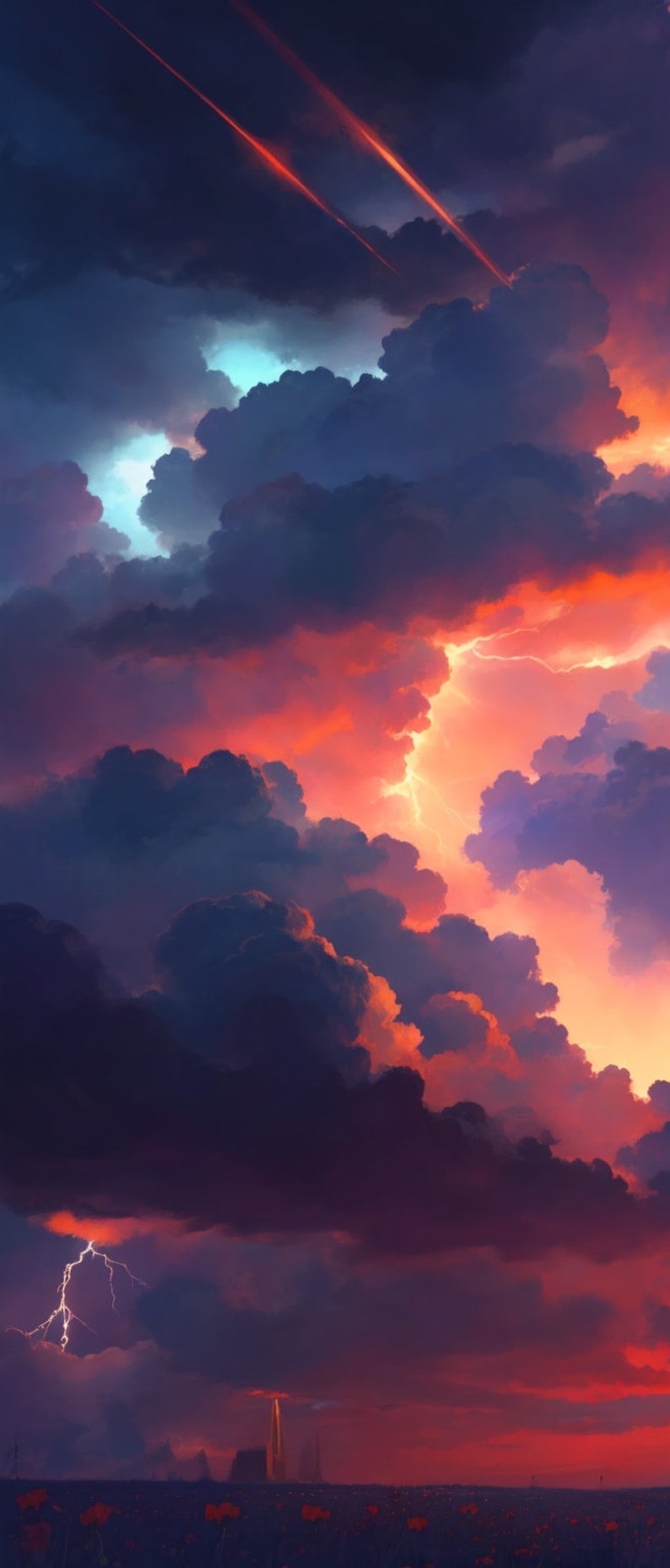 19 Epic Thunder Clouds in Water Color Style, Wallpapers for Your Iphone ...