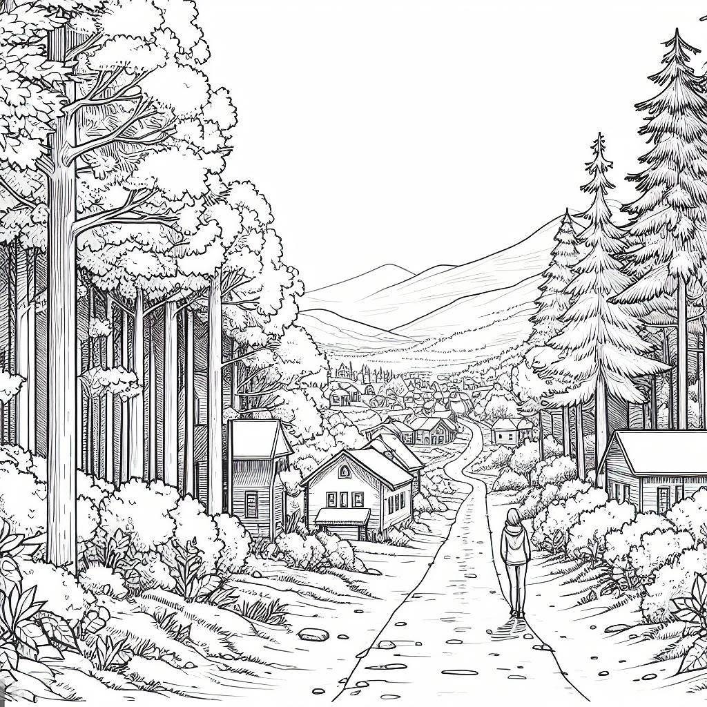 50 Rural Coloring Pages Fun to Color, for All Ages, Rural Landscapes ...
