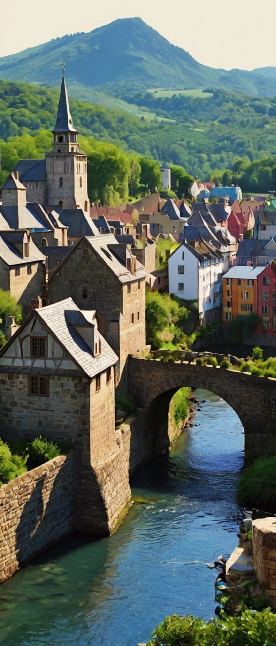 52 Town, Tower, Castle, Cozy Colorful Village, Mobile Phone, Iphone ...