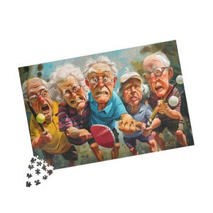 Hilarious Cartoon Jigsaw Puzzle of Senior Pickleball Players, Funny ...