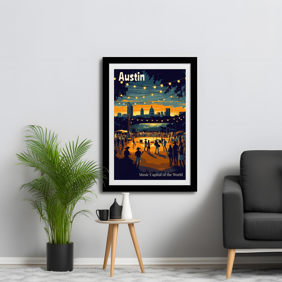Austin Texas Poster - Vibrant Music Capital of the World Wall Art ...