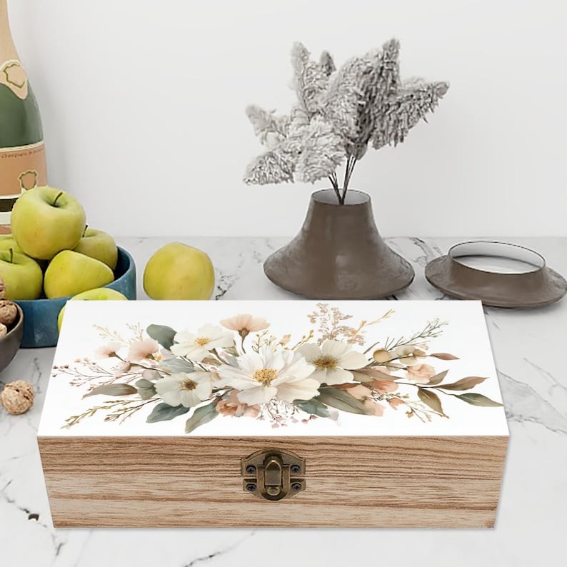 Wildflower Wooden Keepsake Box: Vintage Floral Jewelry Storage - Etsy